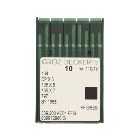 Buy Groz Beckert sewing machine ballpoint needles 134 FFG SES 135x5 DPx5 SIZE 110/18 in UK Price ...